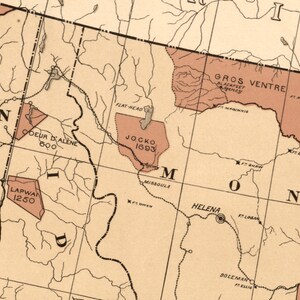 Indian Reservations - 1883 - Native Americans - United States Reprint ...