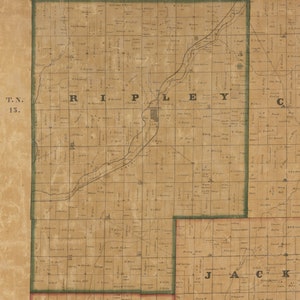 Rush County Indiana 1856 - Old Wall Map Reprint With Landowner Names ...