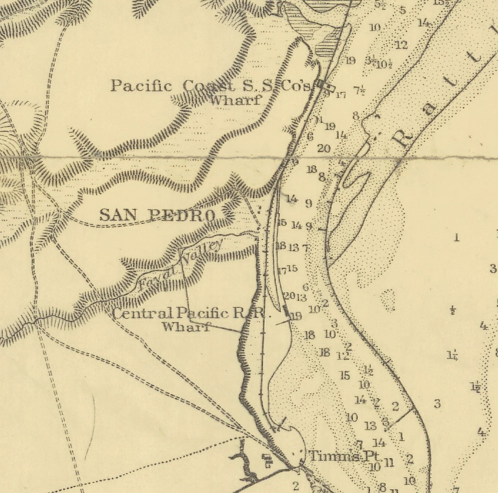 San Pedro Harbor 1883 Nautical Map Port of Los Angeles PC - Etsy