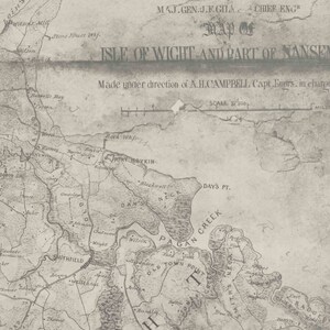 Isle of Wight & (part Of) Nansemond Counties Virginia 1864 - Old Wall ...