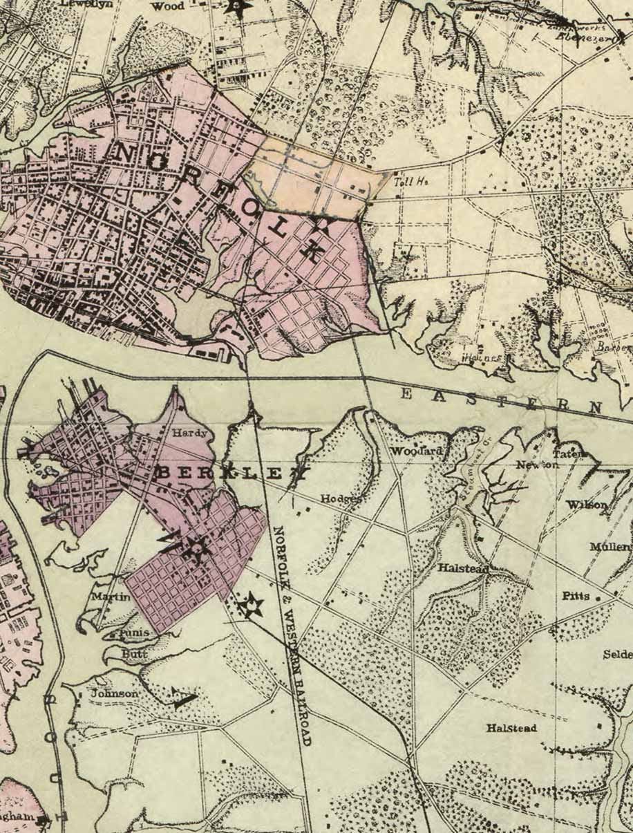 Norfolk County Virginia 1887 Old Wall Map With Homeowner Names - Etsy