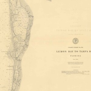 Lemon Bay to Tampa Bay -1895 Nautical Map Reprint - Florida - 80000 AC ...