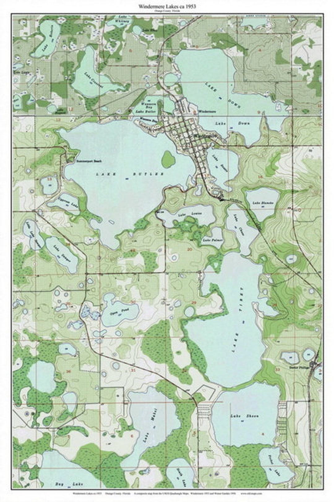 Windermere Lakes 1953 - Lake Butler Lake Down Lake Tibet - Old ...
