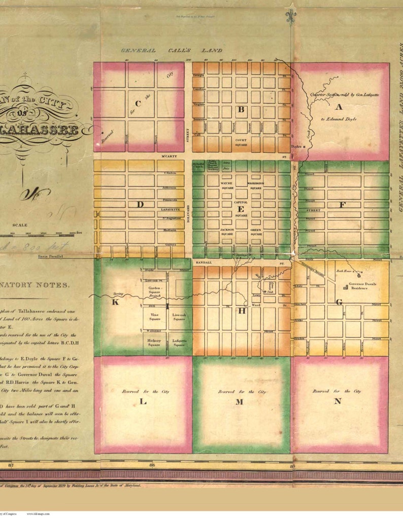 Florida 1829 State Map - by Searcy - Reprint - Etsy