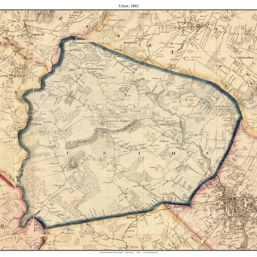 Barnstead 1860 Old Town Map With Homeowner Names New Hampshire - Etsy