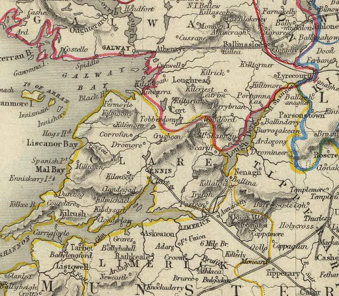 Ireland 1851 Map by Rapkin Old Map Reprint | Etsy