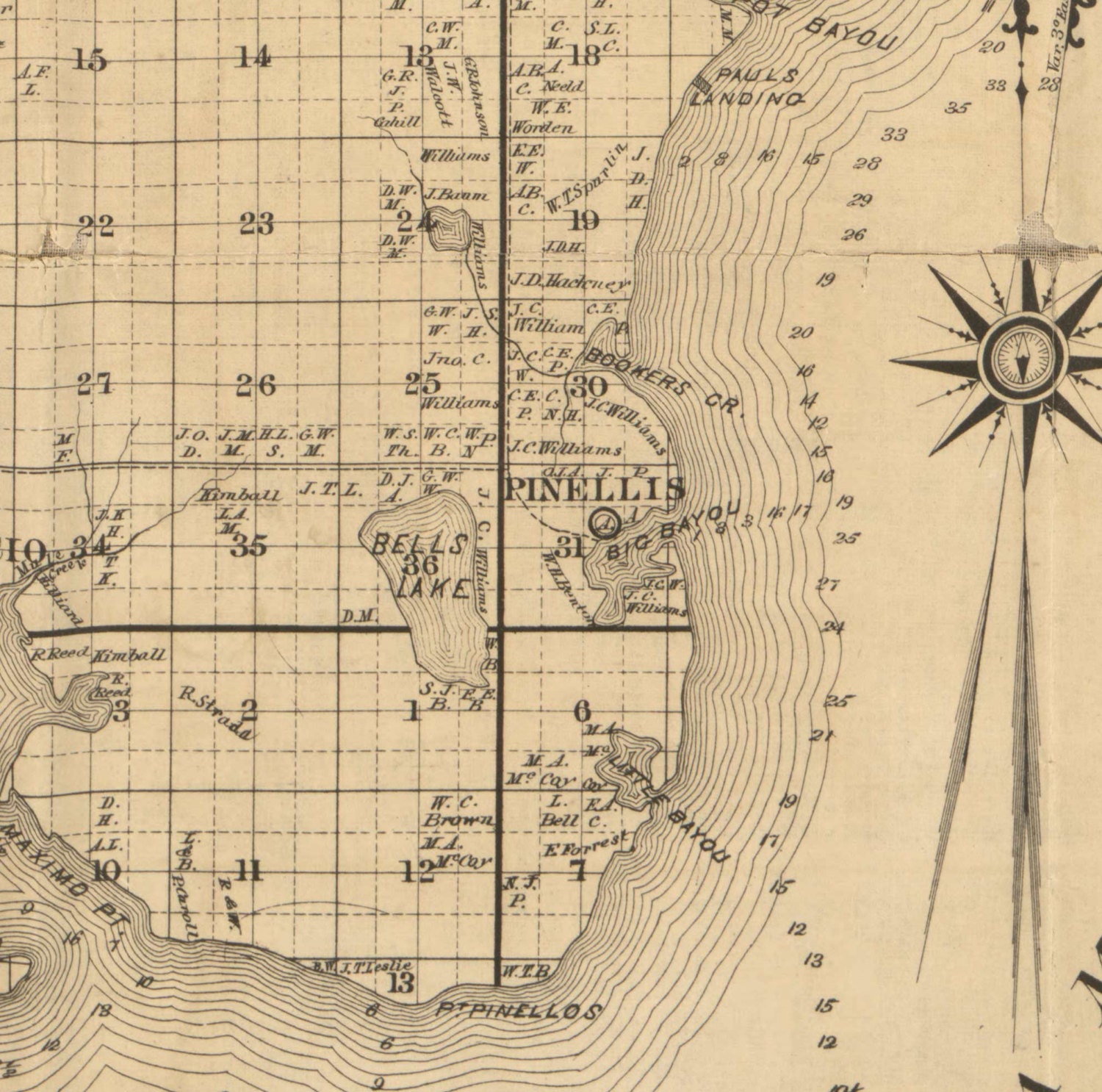 Hillsborough County Florida 1882 - Old Wall Map Reprint With Homeowner ...