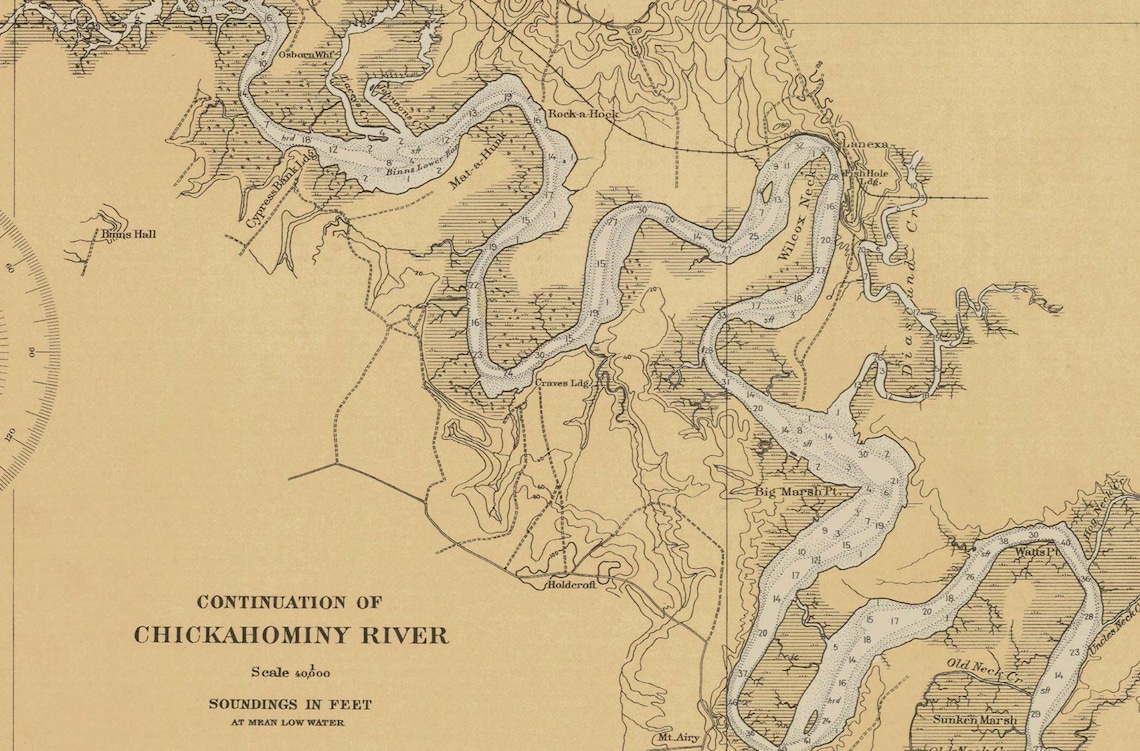 James River Jamestown Island to Jordan Point 1929 Nautical - Etsy