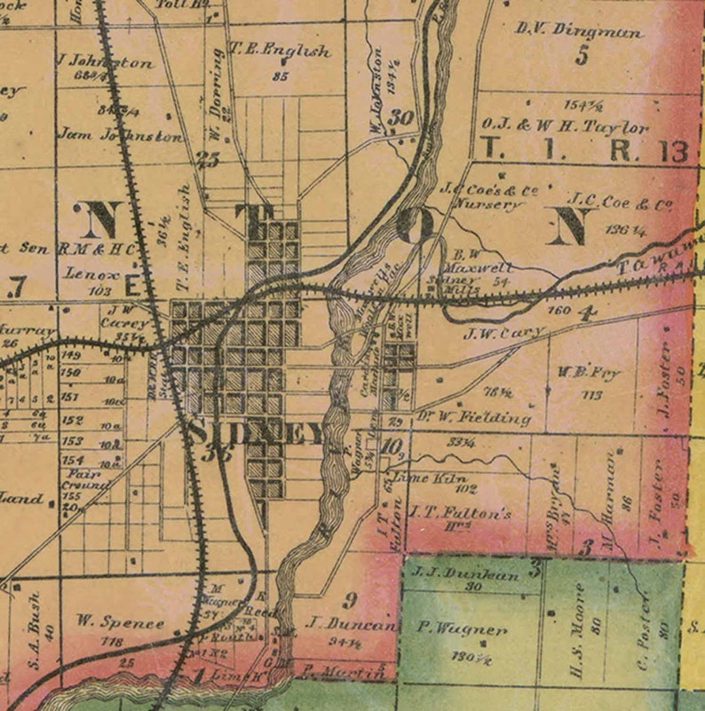 Shelby County Ohio 1865 Old Wall Map Reprint With Homeowner | Etsy Shelby County Ohio 1865 Old Wall Map Reprint With Homeowner | Etsy