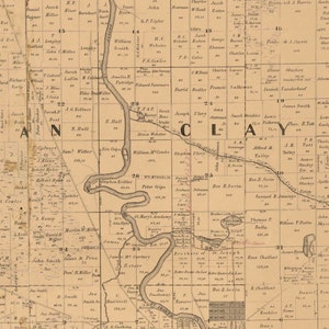 St. Joseph County Indiana 1863 - Old Wall Map Reprint With Landowner ...