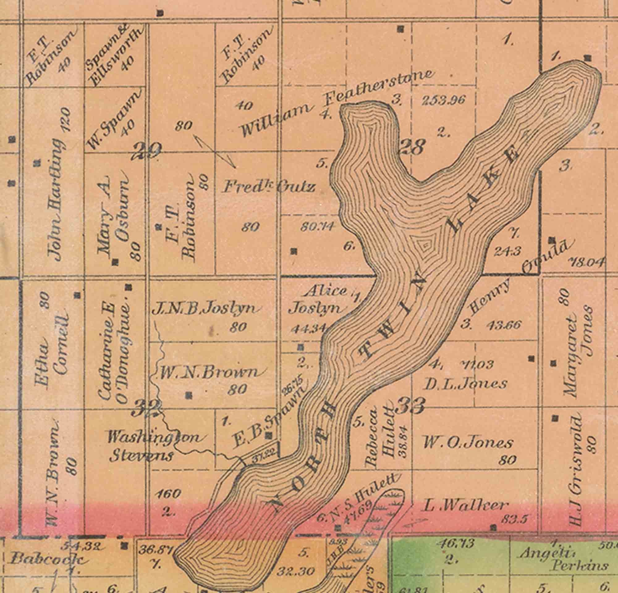 Calhoun County Iowa 1884 Old Wall Map With Landowner Names Farm Lines ...