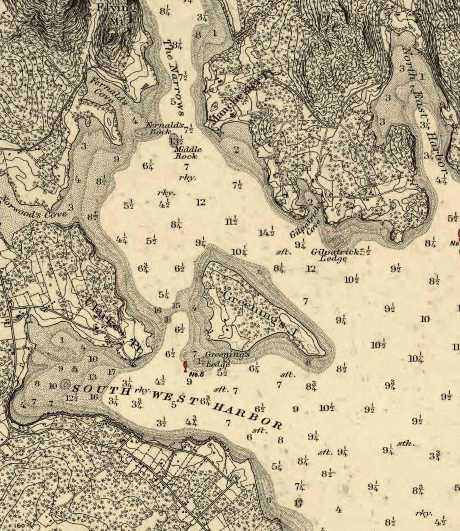Mount Desert Island 1882 Maine Acadia Nautical Map LC MDI - Etsy