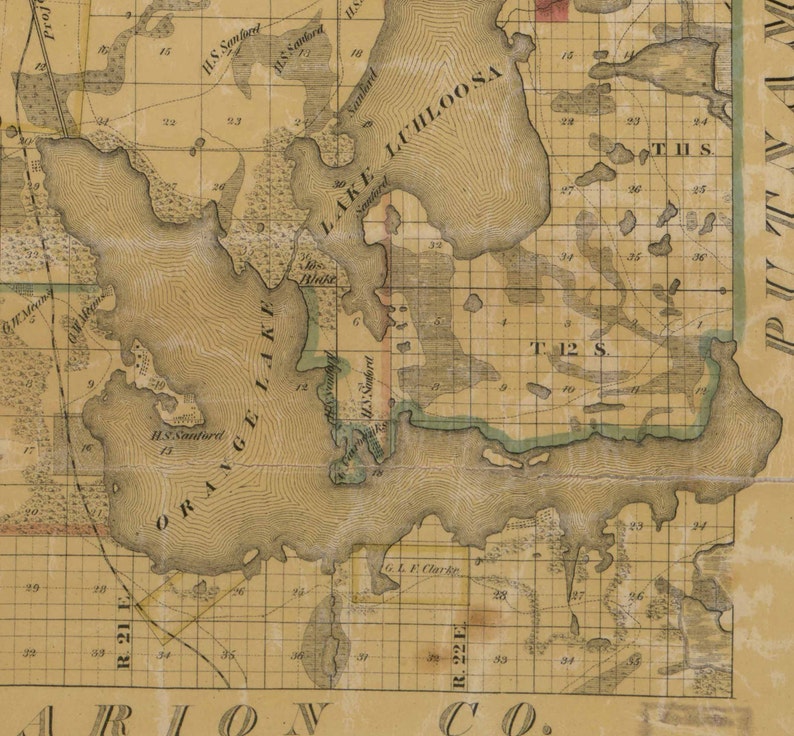 Alachua County Florida 1880 Old Wall Map Reprint With - Etsy