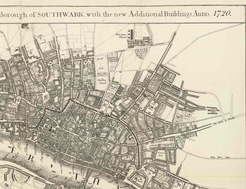 London England 1720 Old Map Reprint - Etsy