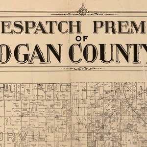 Logan County Illinois 1893 - Old Wall Map Reprint With Homeowner Names ...
