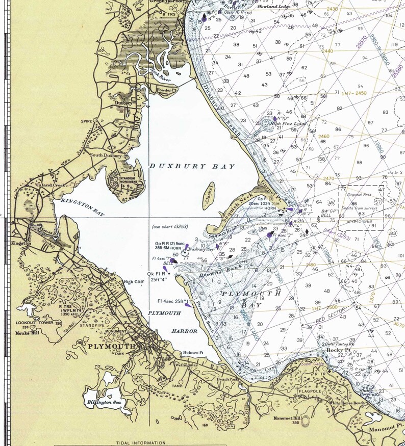 Cape Cod Bay 1978 Nautical Map 80000 AC Reprint Chart - Etsy