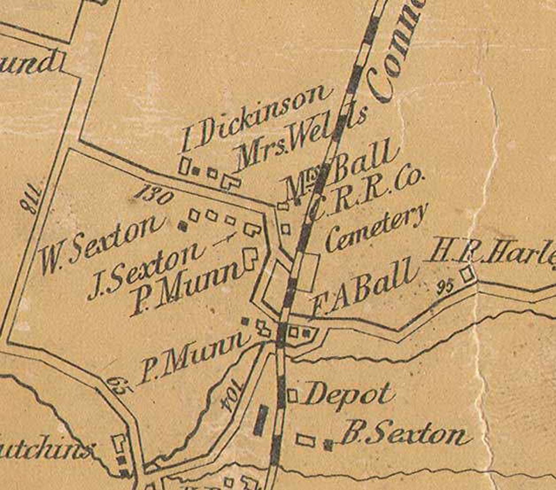 Deerfield Massachusetts 1855 Clark Old Town Map Reprint - Etsy