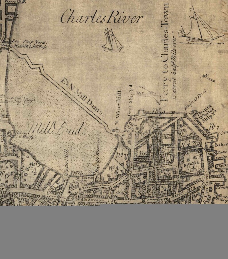 Boston 1769 Map by William Price Reprint | Etsy