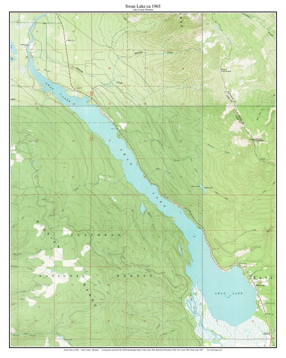 Swan Lake 1965 Old Topographical Map USGS Custom Reprint - Etsy