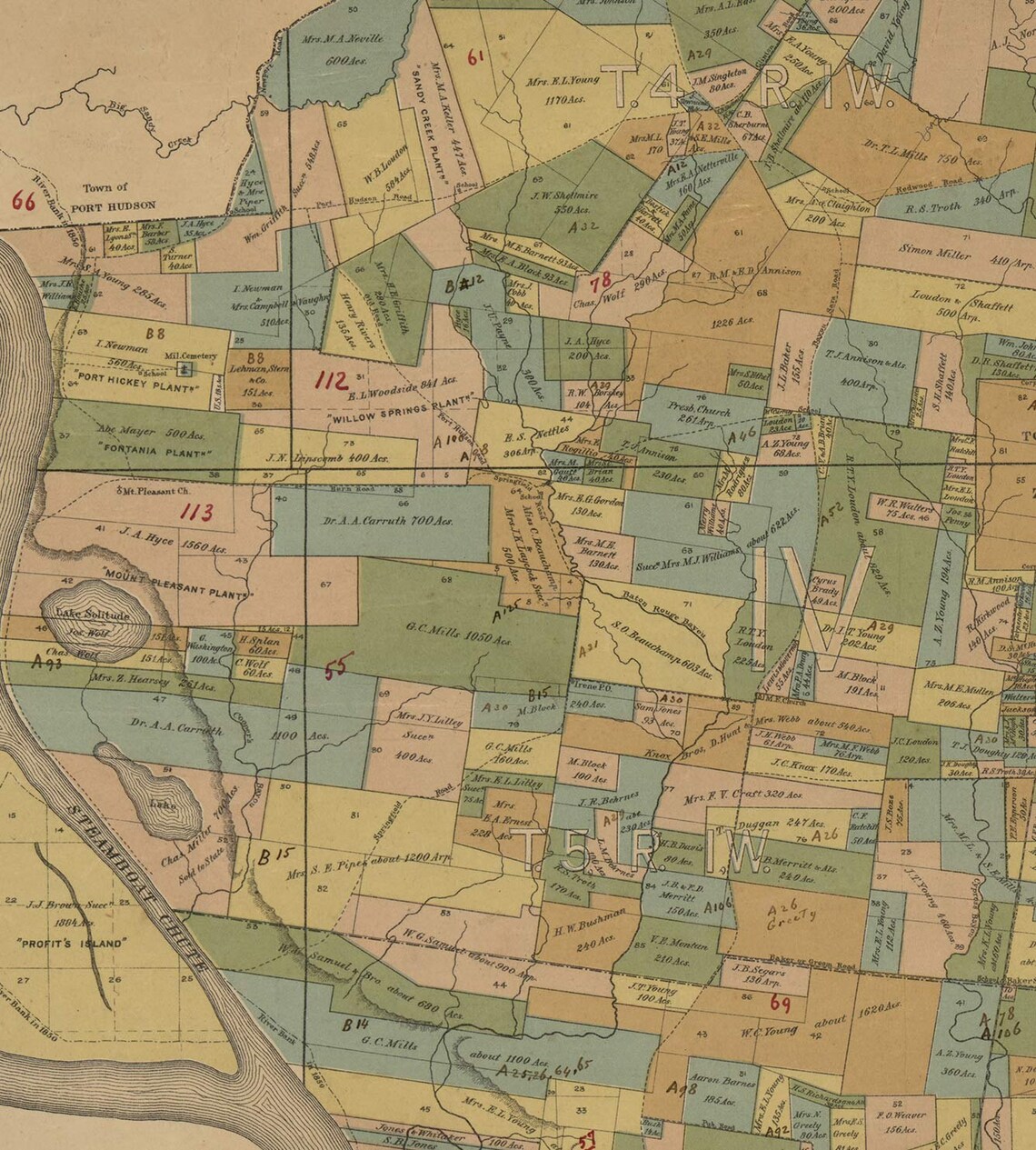 East Baton Rouge Parish Louisiana 1895 Old County Wall Map - Etsy