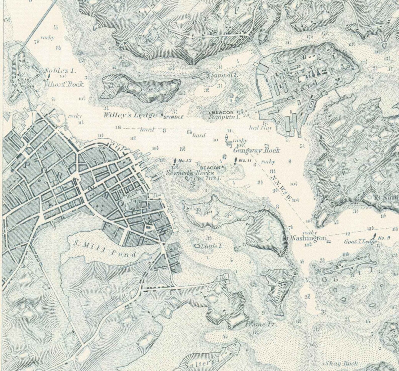 Portsmouth Harbor New Hampshire & Maine 1876 Nautical Map - Etsy