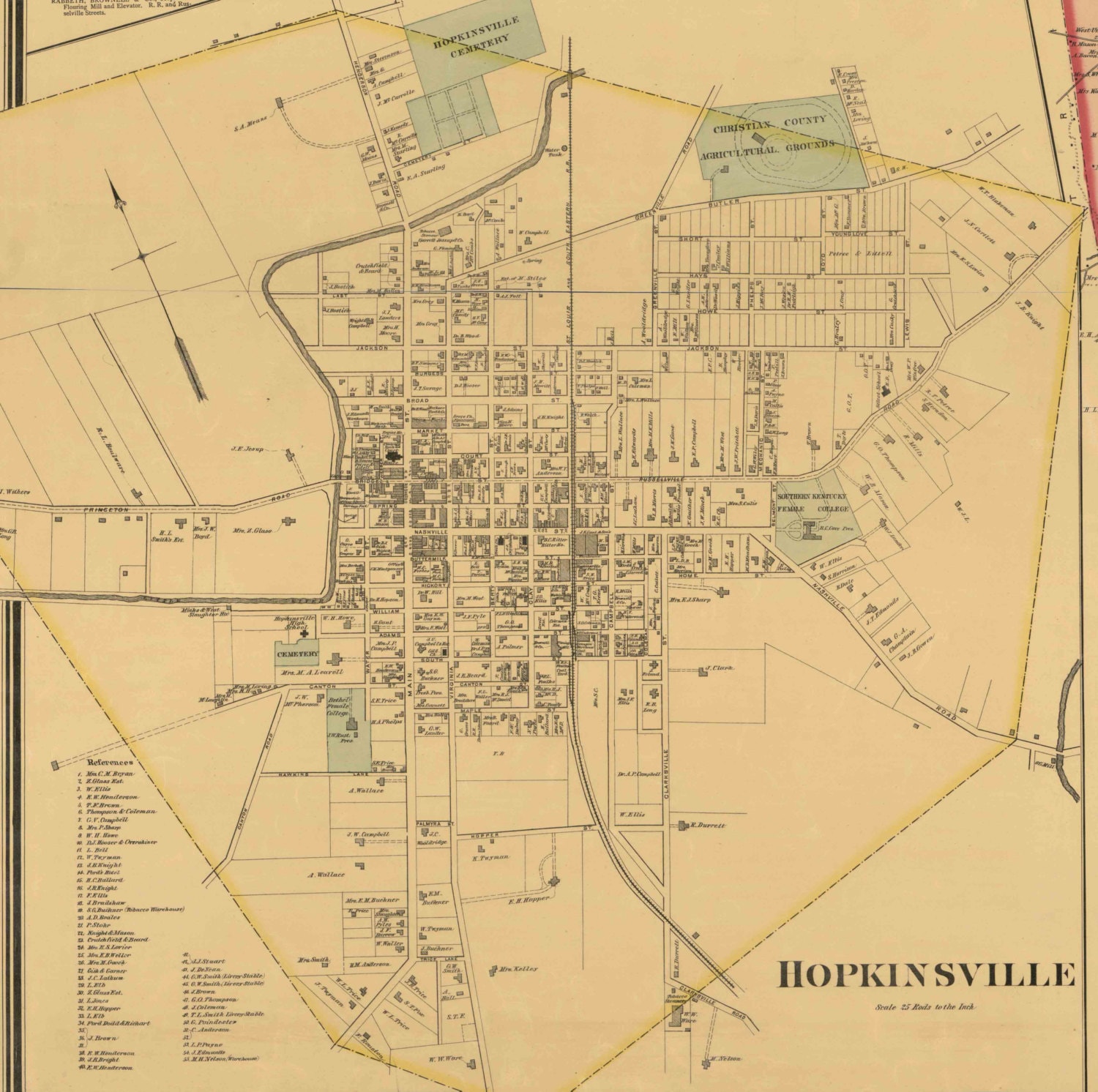 Christian County Kentucky 1878 Old Wall Map With Homeowner - Etsy