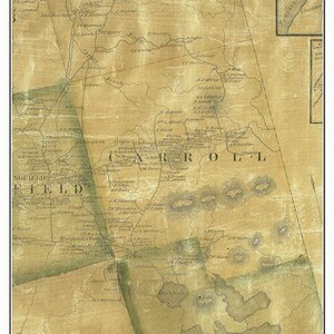 Carroll 1859 Old Town Map With Homeowner Names Maine - Reprint ...