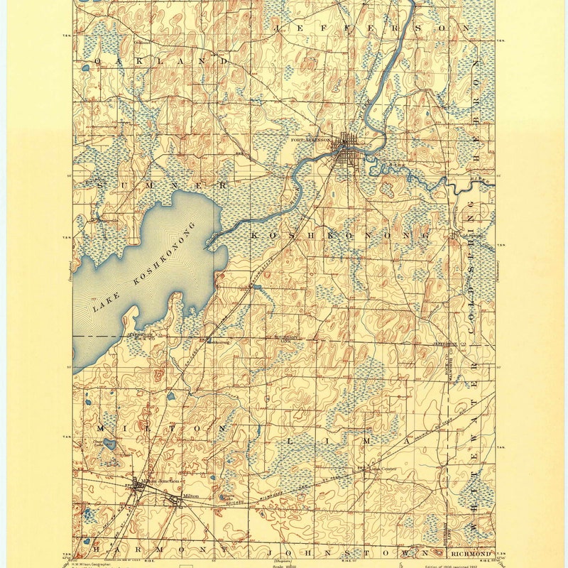 Lake Koshkonong Map - Etsy