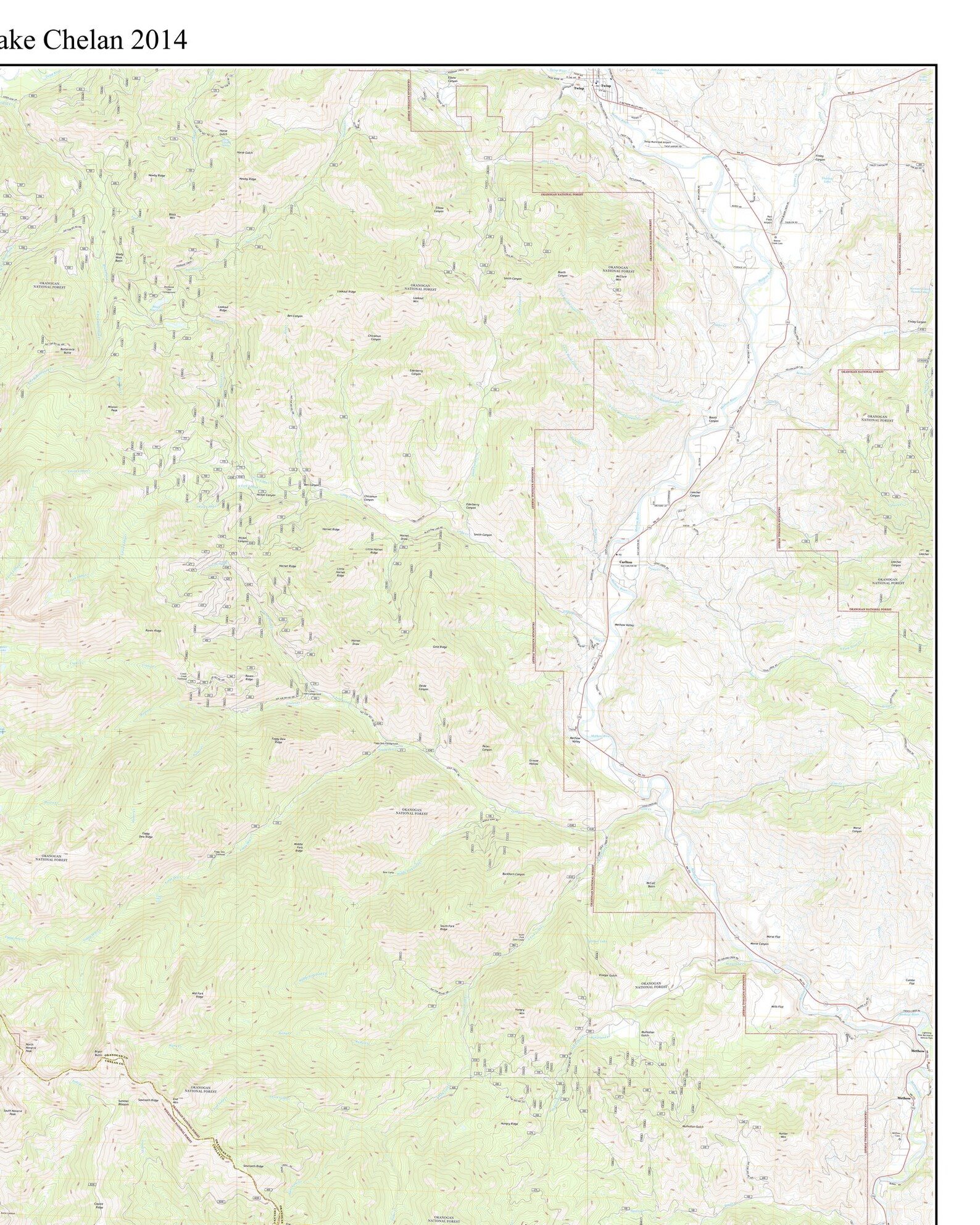 Lake Chelan 2014 USGS Old Topographic Map Custom | Etsy