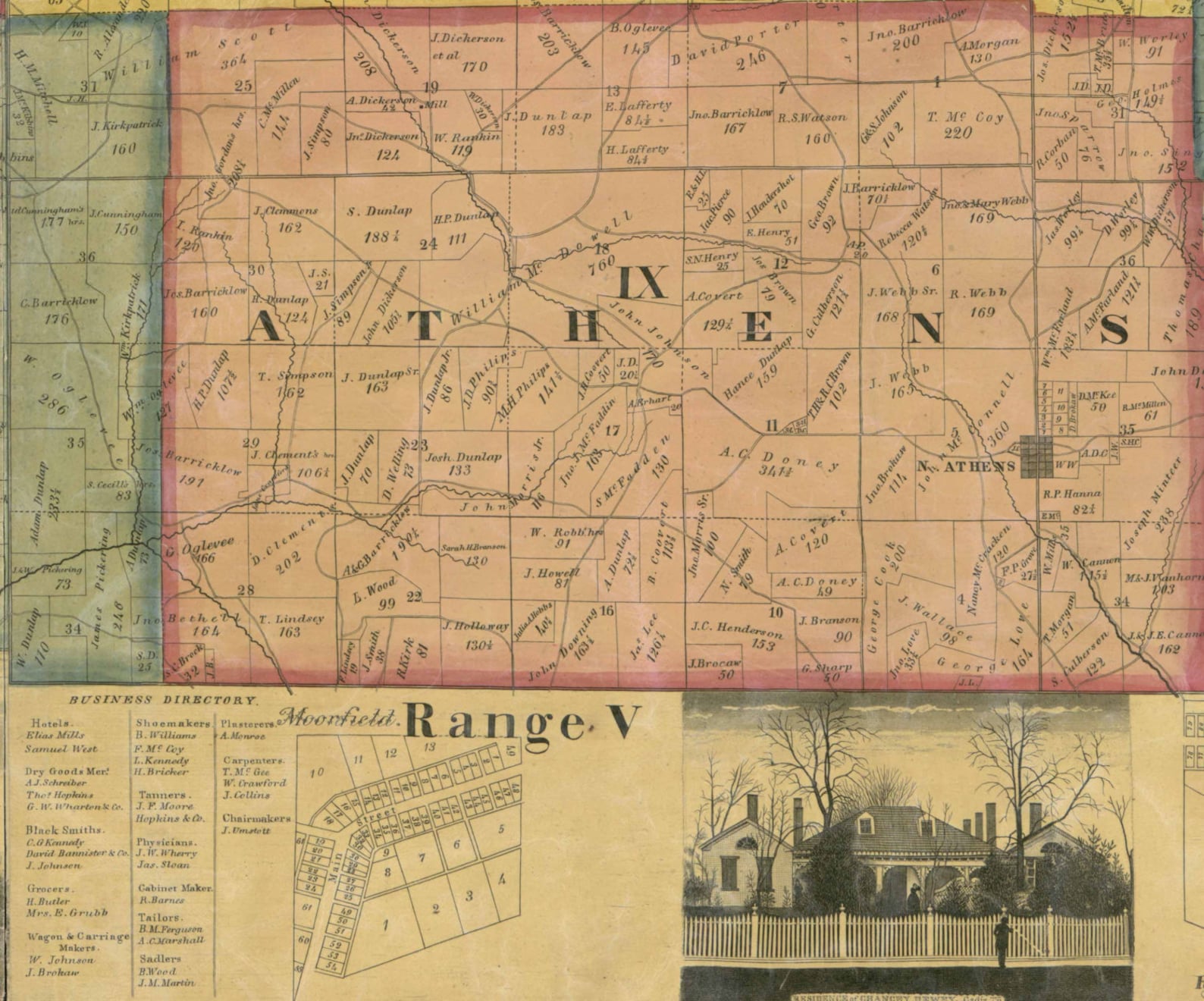 Harrison County Ohio 1862 Old Wall Map Reprint With Homeowner Names ...