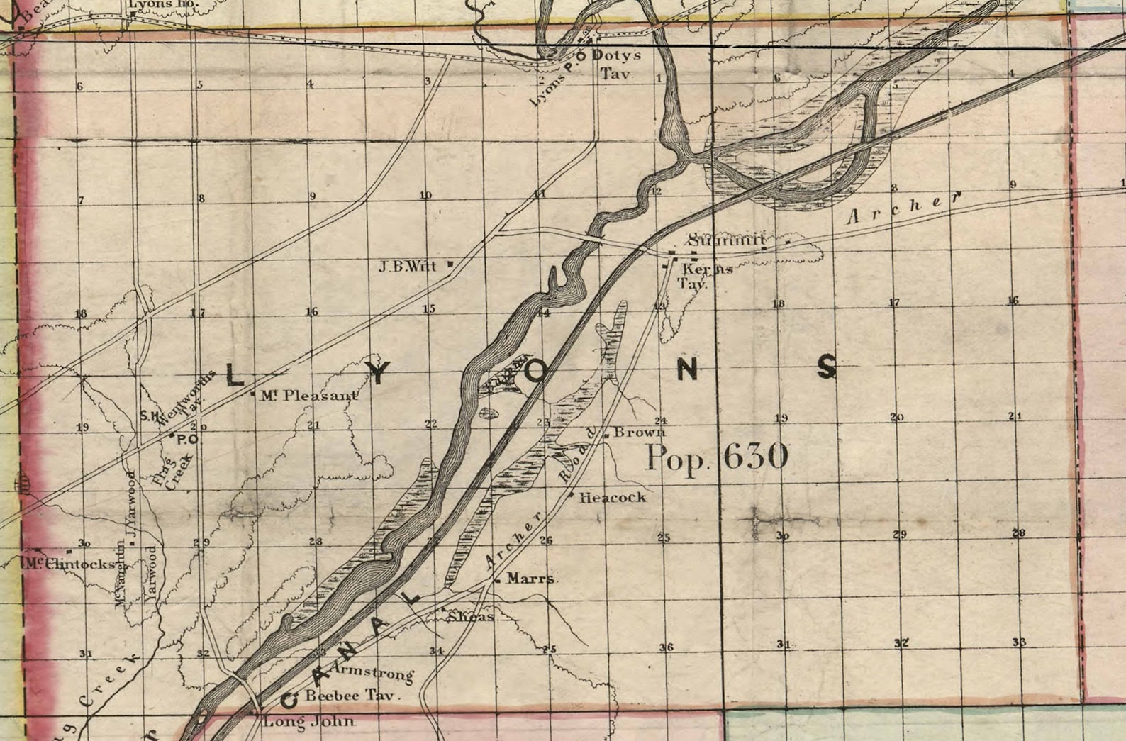 Cook & Dupage Counties Illinois 1851 - Old Wall Map Reprint With ...
