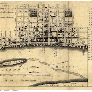 Philadelphia 1776 - Old Map Reprint - Easburn (text in French ...