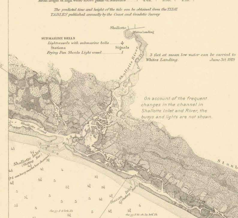 Old Topsail Inlet to Shallotte Inlet Including Cape Fear -1924 North ...