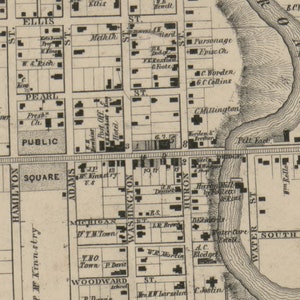 Ypsilanti City 1856 Old Town Map With Names - Michigan - Reprint ...