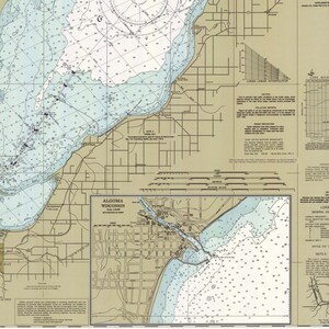 Lower Green Bay - 1989 Lake Michigan - Algoma & Oconto - Wisconsin ...