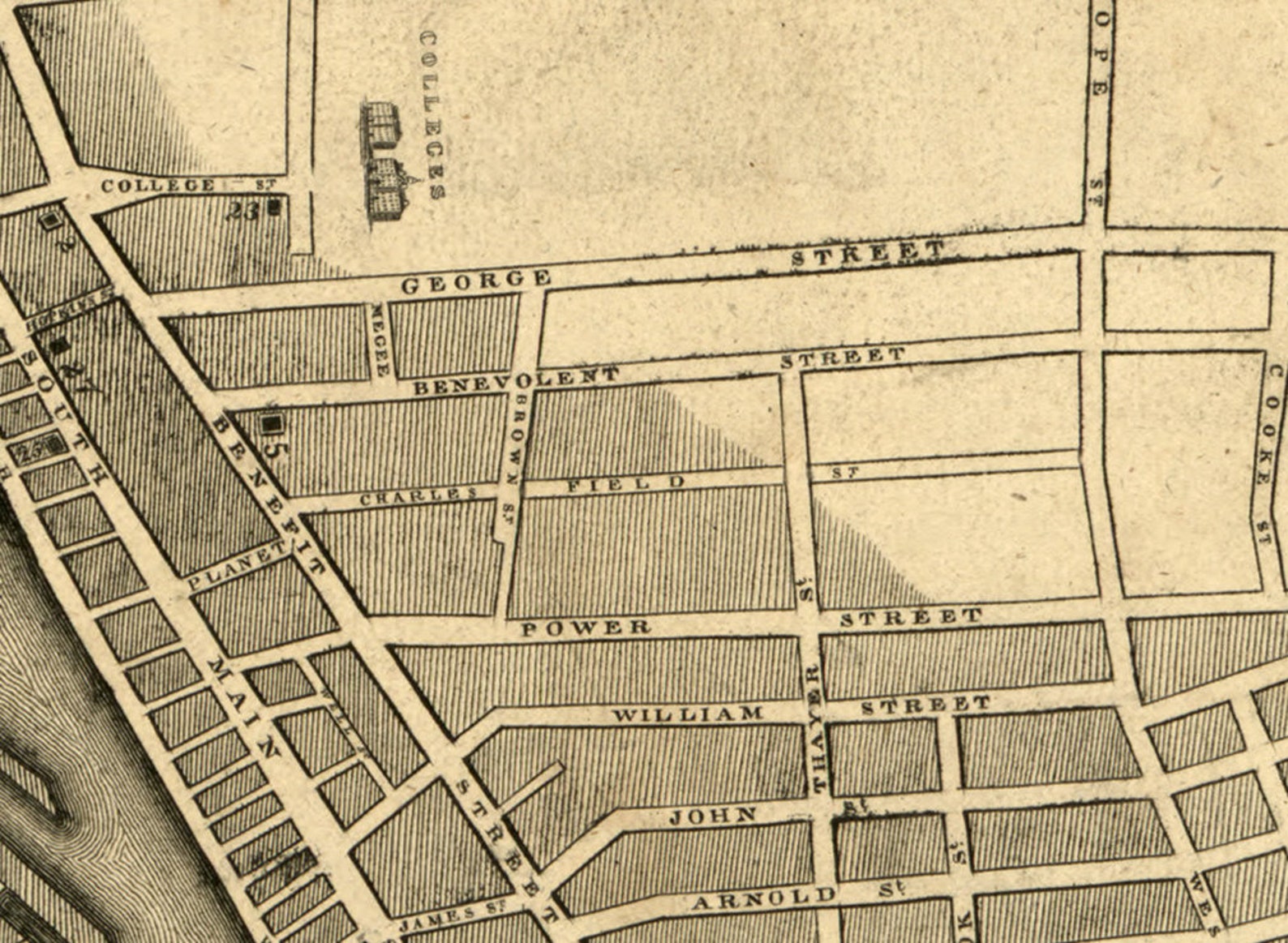 Providence 1823 Old Map Reprint RI Cities - Etsy