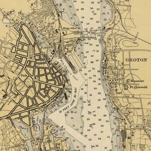 New London Harbor and Approaches - Thames River, Connecticut 1924 ...