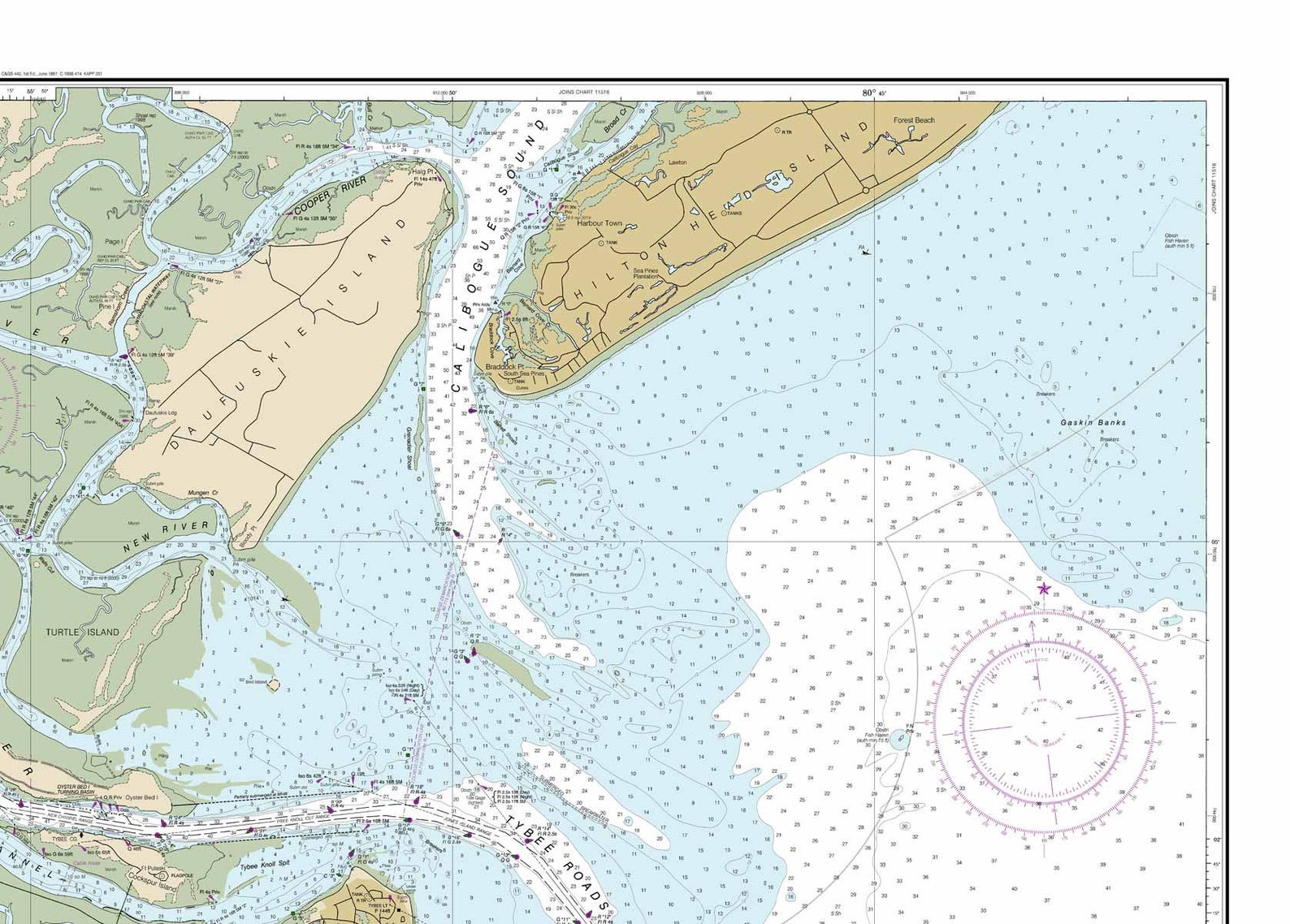 Savannah River and Wassaw Sound 2017-old Map Nautical Chart-south ...
