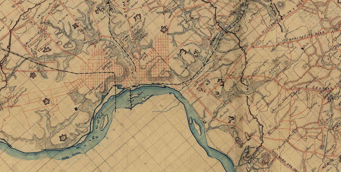 Henrico County Virginia 1864 Old Wall Map With Homeowner - Etsy