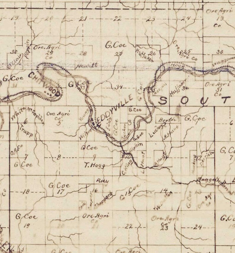 Lincoln County Oregon 1895 - Old Wall Map - Reprint - Etsy