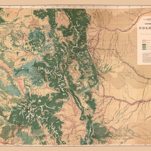 Colorado 1877 Economic Old Map - F.V. Hayden Atlas - Etsy