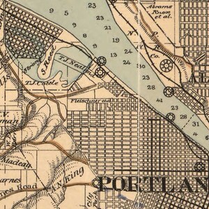 Multnomah County Oregon 1889 - Old Wall Map - Reprint - Etsy