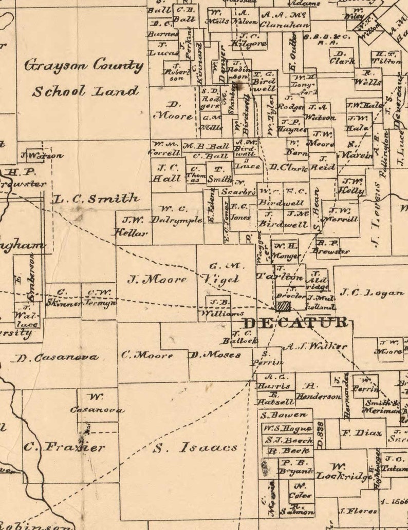 Wise County Texas 1870xb Old Wall Map Reprint With Land - Etsy