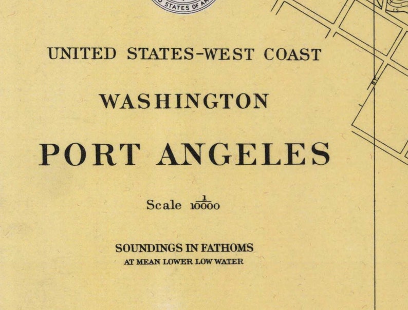 Port Angeles 1940 Nautical Map Washington Reprint PC Harbors - Etsy