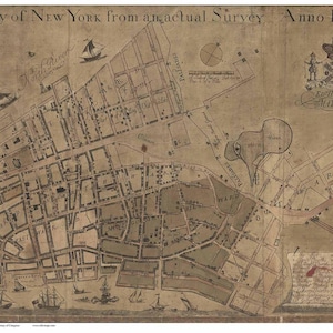 New York City Old Map 1755 Maerschaick - From Early Survey Reprint NYC ...
