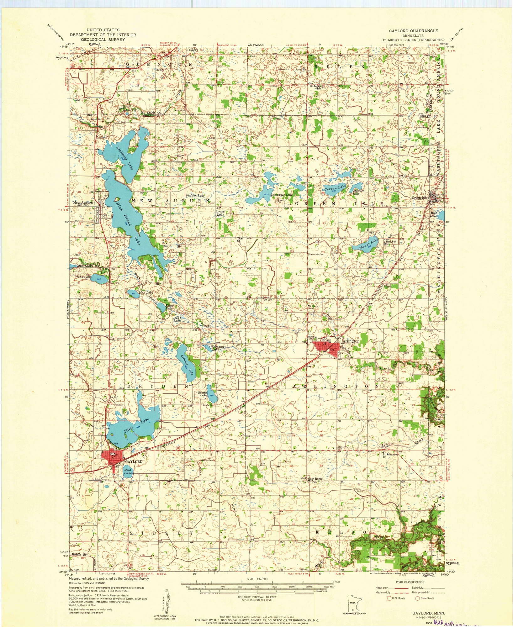 Gaylord 1958 (1959) Old Topo Map - Quad Reprint - USGS Topographic ...