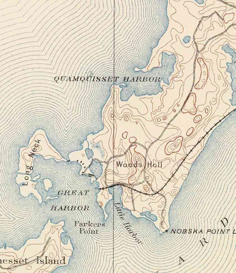 Cape Cod Regions UPPER CAPE 1890 Old Topographic Map - Etsy