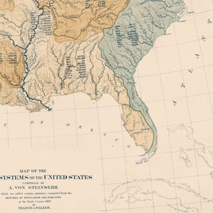 USA Rivers Map 1872 Reprint 9th Census Atlas | Etsy