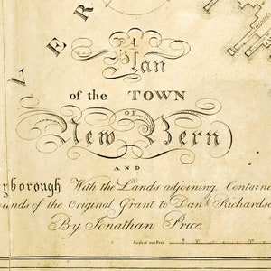New Bern 1822 North Carolina Old Map Reprint - NC Cities - Etsy