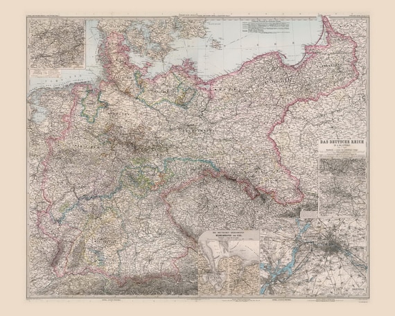 Germany 1892 Rsy Old Map Europe | Etsy